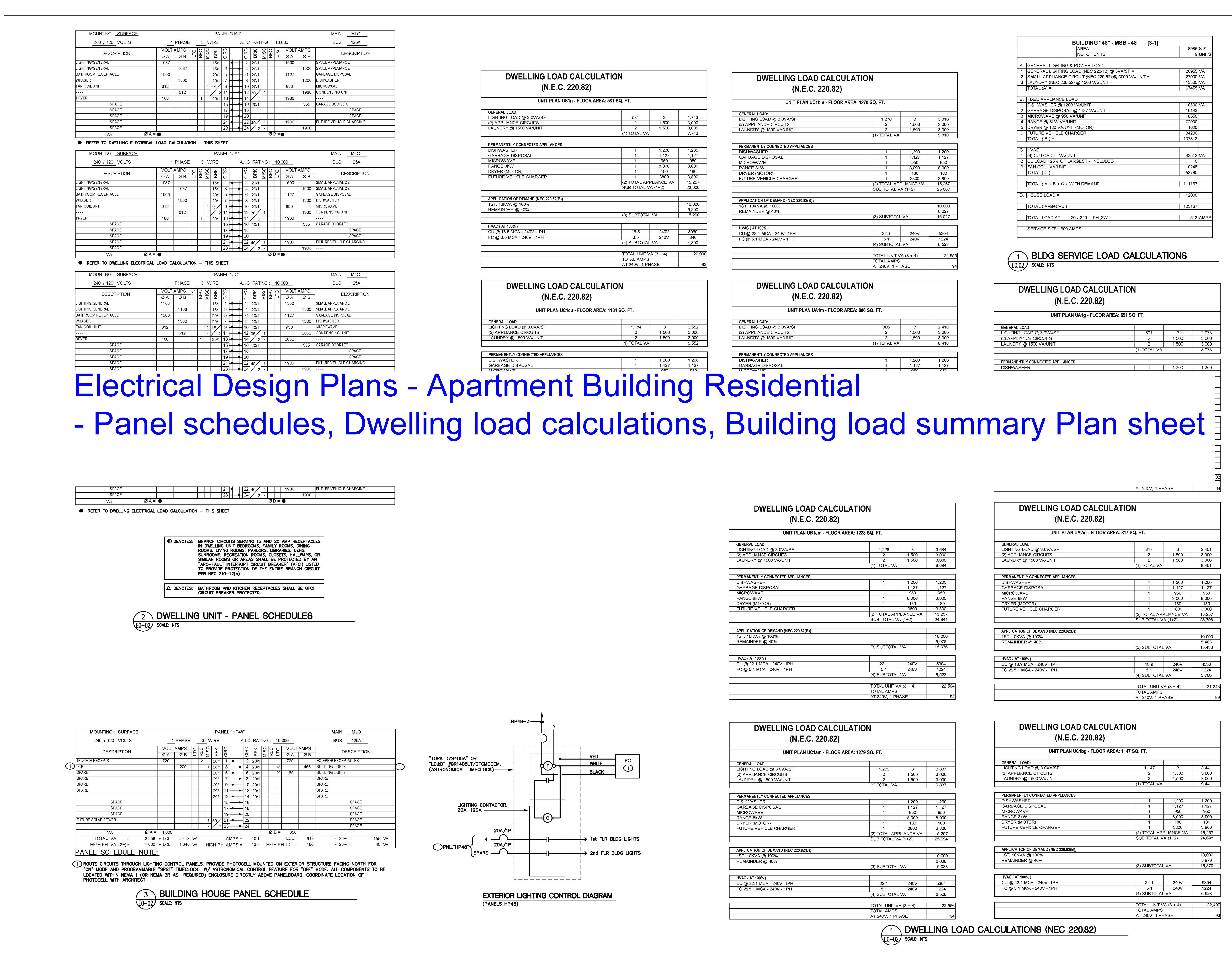 Electrical Design - Building Plans Samples & Experience