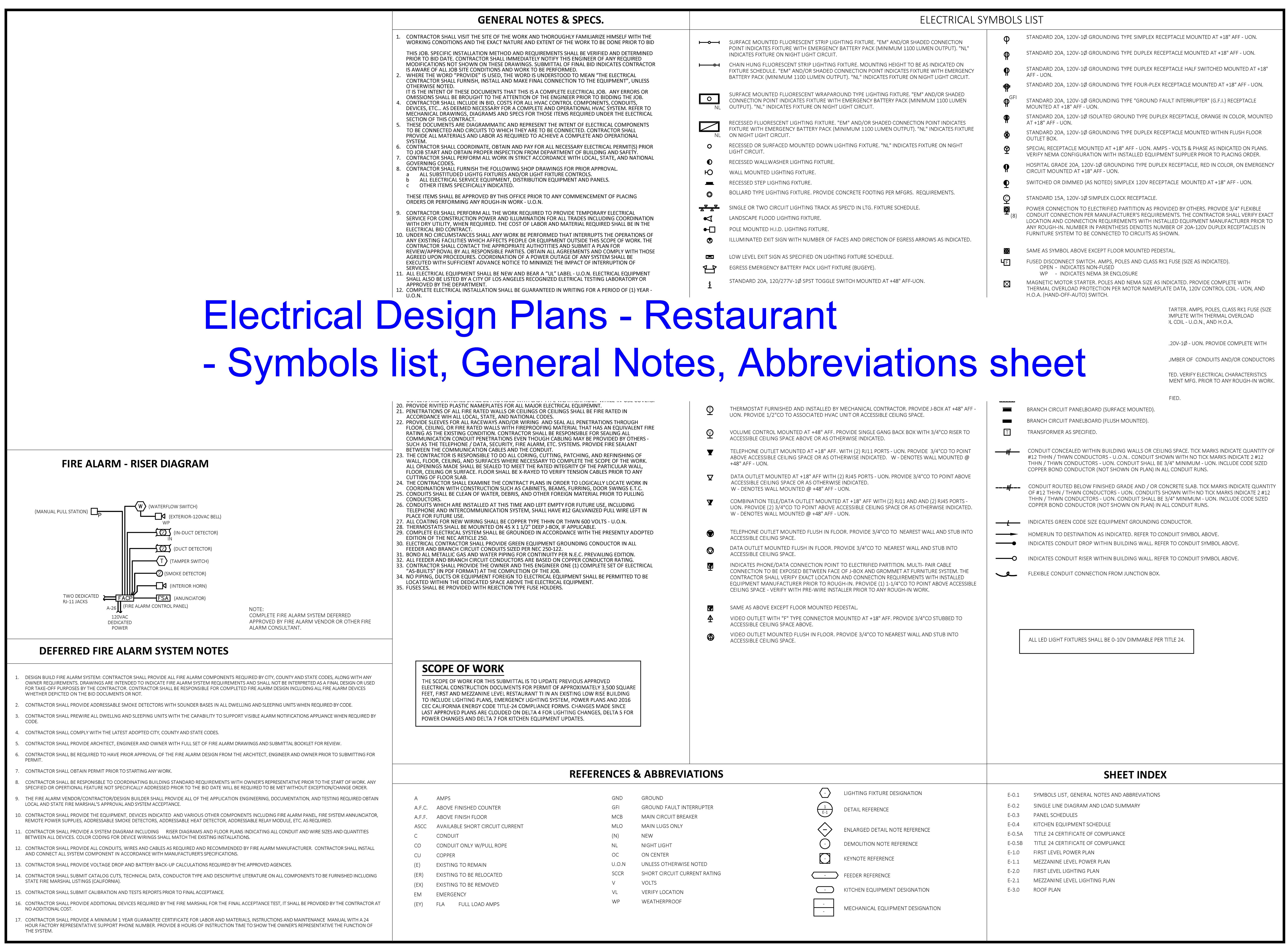 Electrical Design - Building Plans Samples & Experience