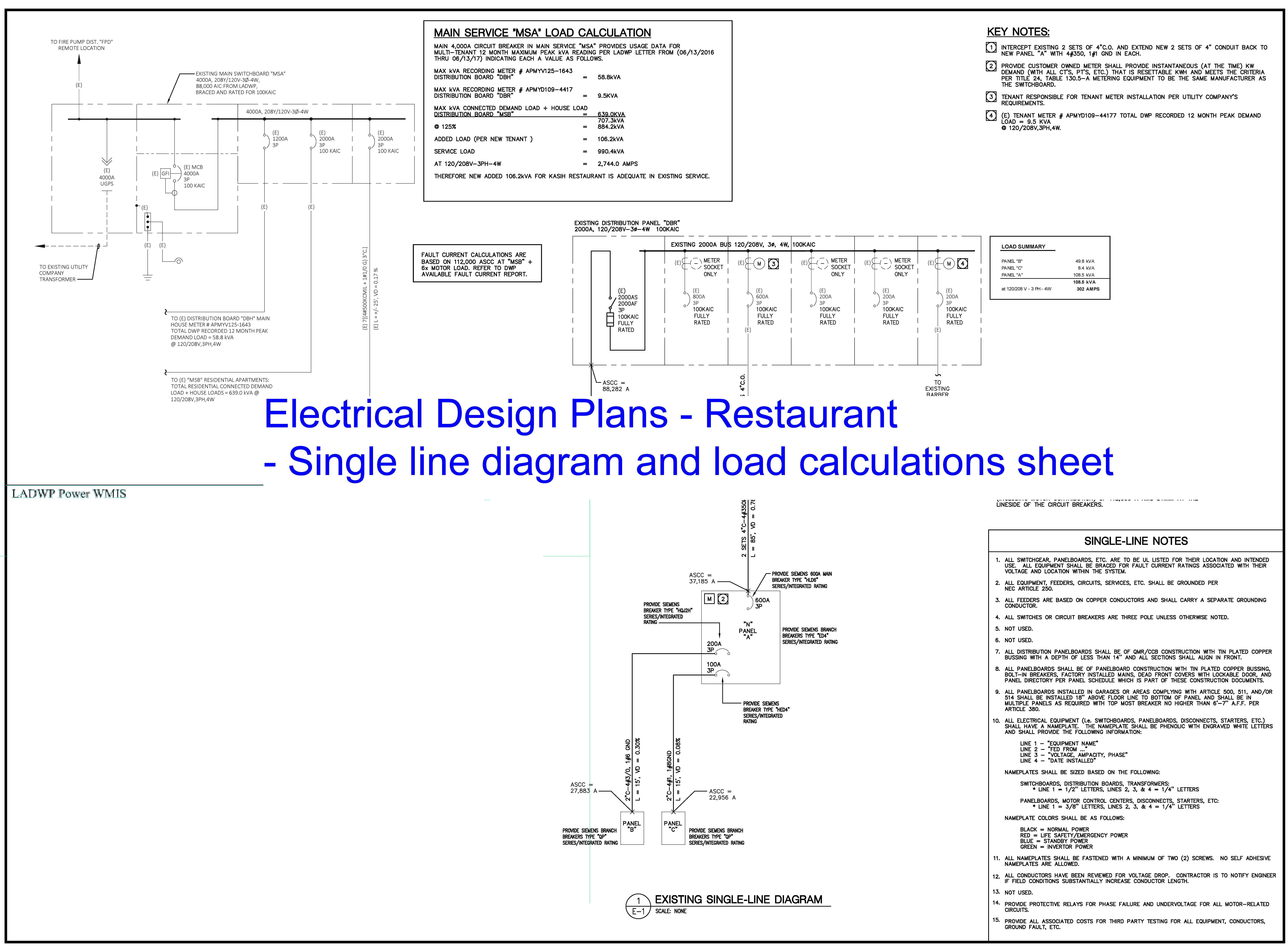 Electrical Design - Building Plans Samples & Experience