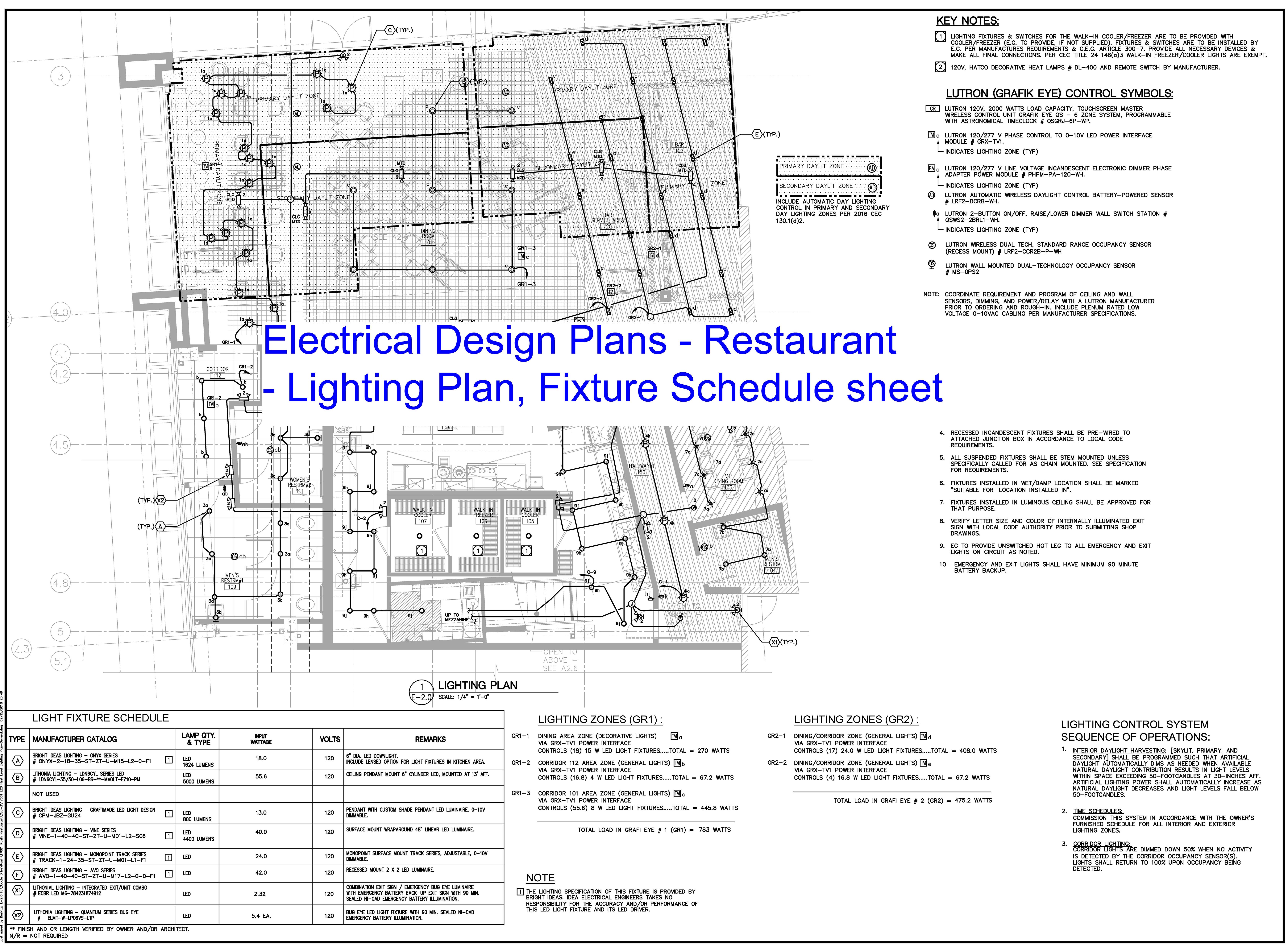 Electrical Design - Building Plans Samples & Experience